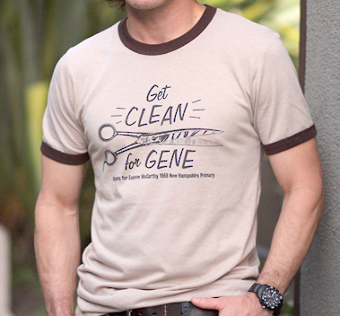 Eugene McCarthy 'Get Clean for Gene' 1968 Presidential Campaign T-Shirt ...